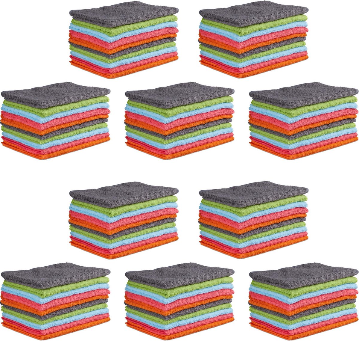 Relaxdays 100x microvezeldoek bont - microvezeldoekjes - wonderdoekjes ...