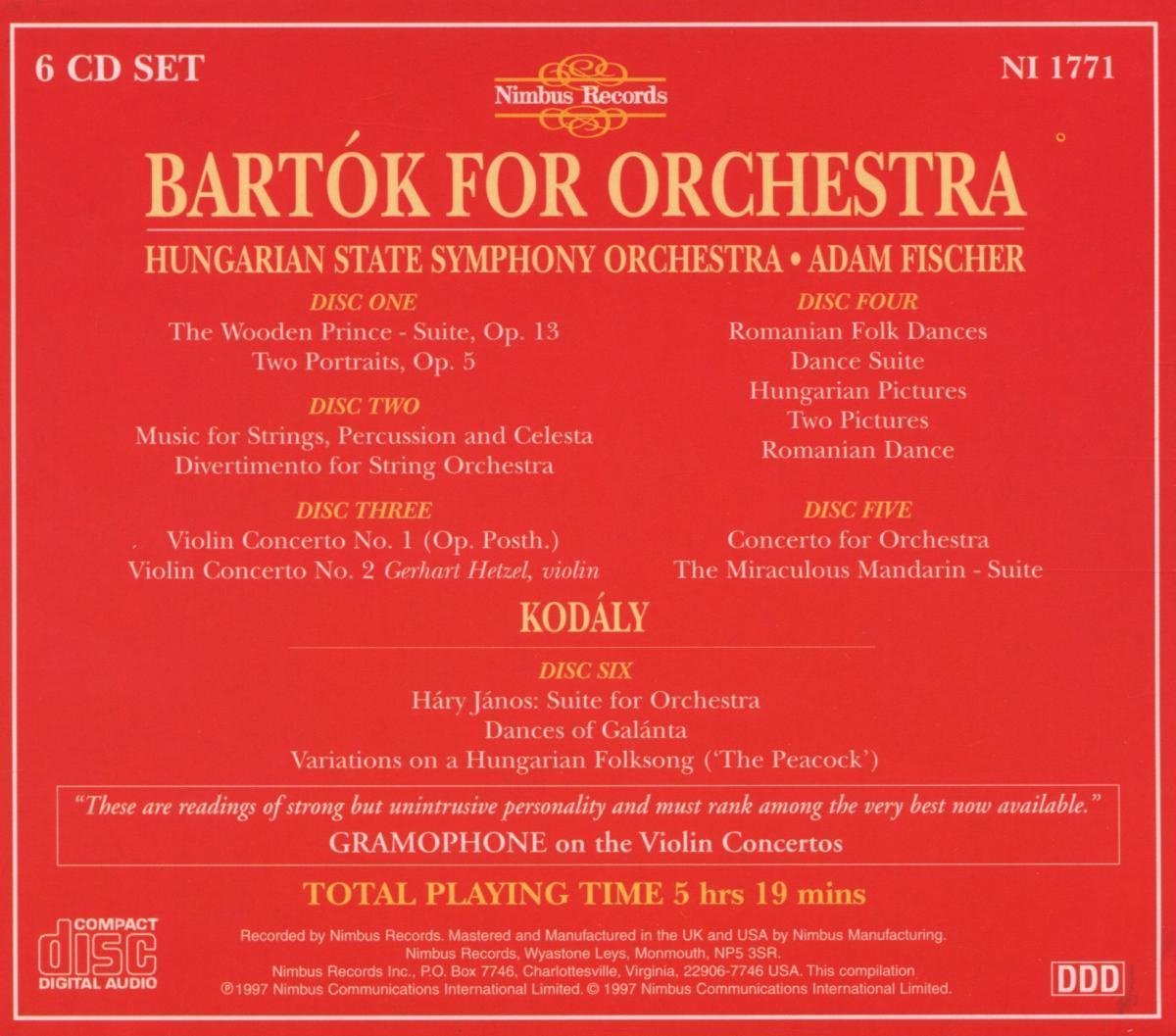 Hungarian State Symphony Orchestra, Adam Fischer - Bartok & Kodaly For Orchestra (6... | bol.com