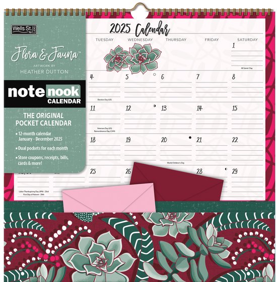 Flora en Fauna Pocket Note Nook Kalender 2025 | bol