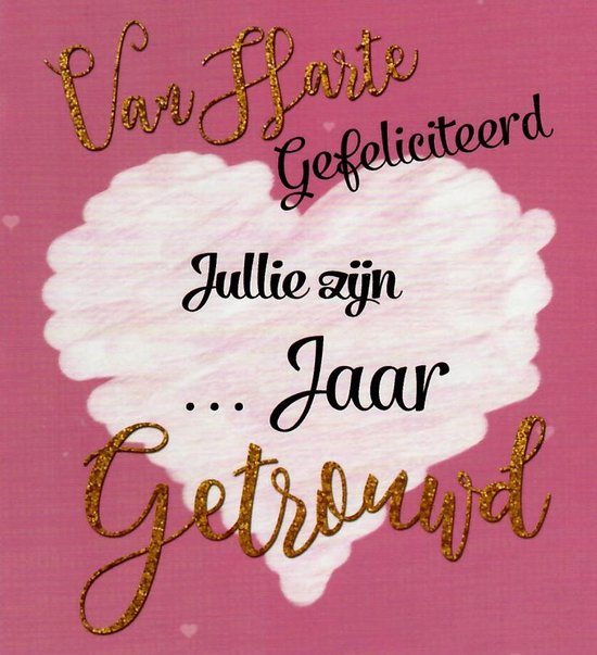 Wenskaart | 10 stuks | Van harte gefeliciteerd. Jullie zijn ... jaar getrouwd | bol