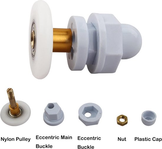 8 Stuks (diameter 27 mm)Schuifdeur-Douchecabine Wielen- Loopwielen ...