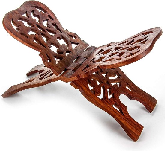 Houten Heilige Boekstandaard met Traditionele Look - Rihal Vouwbare ...