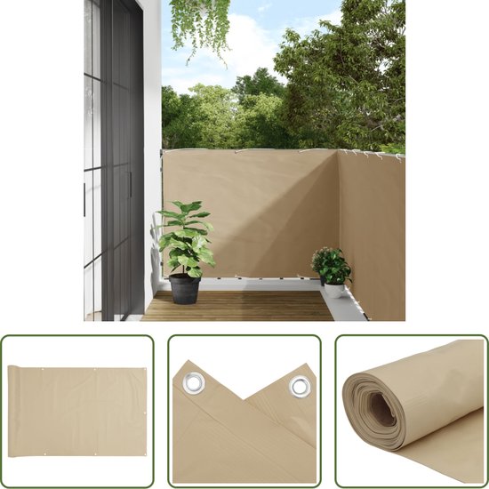 The Living Store Balkonscherm - Wind- en waterdicht - 120 x 500 cm ...