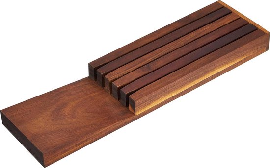 Messenblok van acaciahout voor lade - elegante messenhouder voor 5 ...