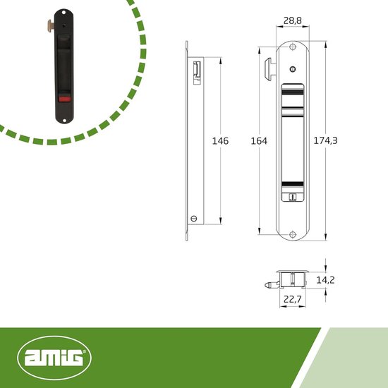 Insteekslot Ramen Schuifdeuren Aluminium Haakslot Inbouw Zwart 192 x 28 ...