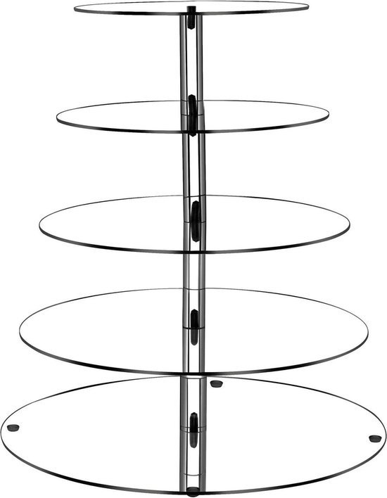 Acryl cupcake standaard - transparante taartstandaard 5 etages - 15 cm/18 cm/22 cm/26... | bol