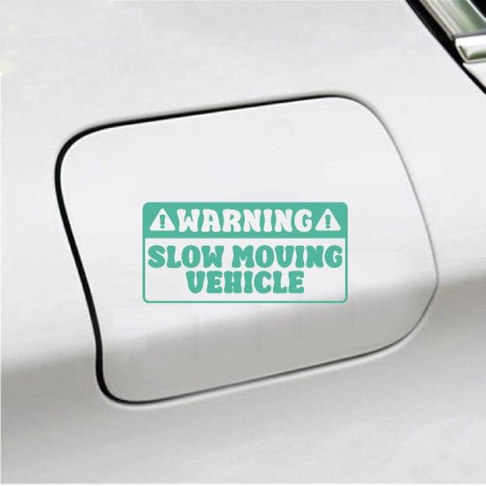 Bumpersticker - Warning Slow Moving Vehicle - 20x10 - Mint | bol