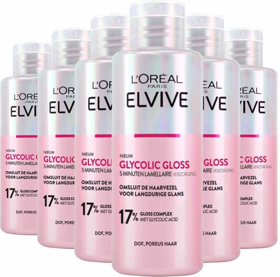 L'Oréal Elvive Glycolic Gloss Post-Conditioner - Glanzend haar - 6 x ...