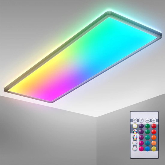 RGB LED plafondlamp - paneel ultra flat - kleurwissel dimbaar ...
