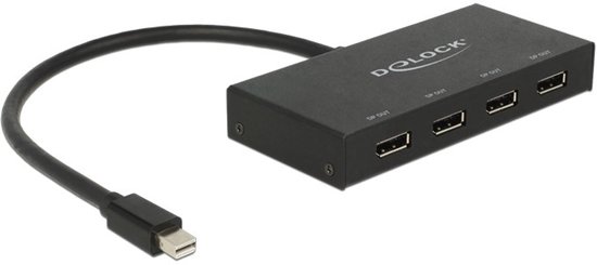 DisplayPort 1.2 Splitter 1 x Mini DisplayPort in> 4 x DisplayPort uit ...