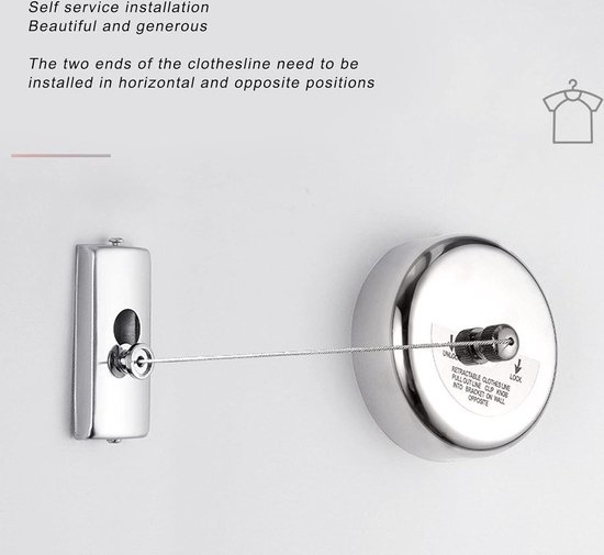 Retractable Clothesline - Stainless Steel Double Pulley Washing Rope ...