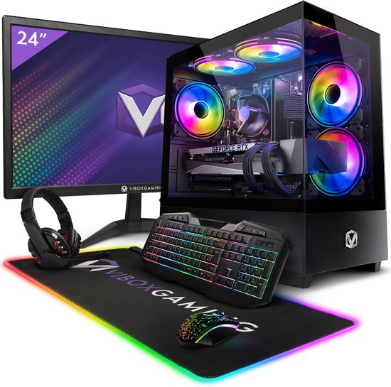 Vibox III-150 Game PC - 24" Scherm Pakket - 8-Core Intel i7 11700T ...