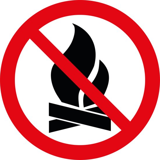 10 Stickers van 10 cm | Verboden open vuur verboden stickers | bol