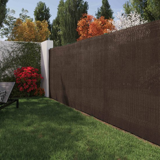 Oviala - Bruine schutting met 85% afscherming - 1,80m x 3m | bol