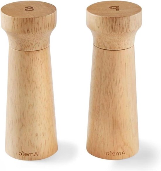 Zout- en pepermolen van hout keramisch maalwerk - Modern design 15 cm ...