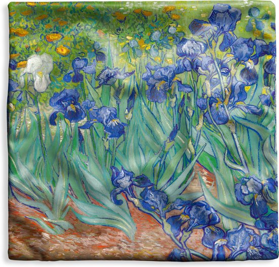 Kussenhoes 60x60 cm - De Irissen - Schilderij van Vincent van Gogh - Katoen /... | bol.com