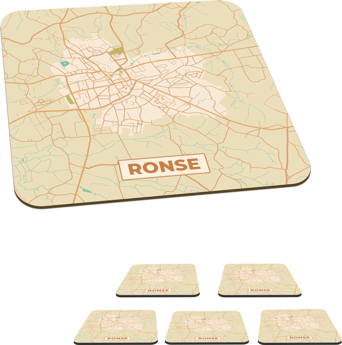 Onderzetters voor glazen - Plattegrond - Stadskaart - Ronse - België ...