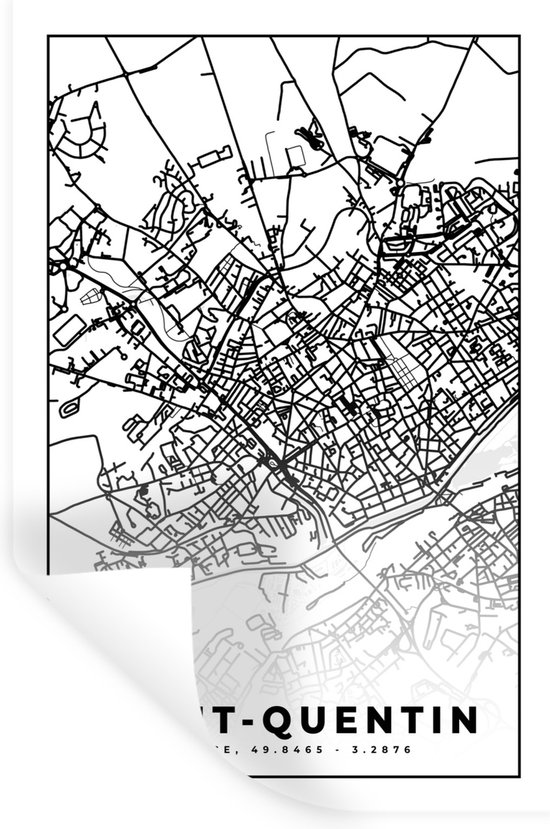 Stickers muraux - Plan de ville - Saint-Quentin - Carte - Carte ...