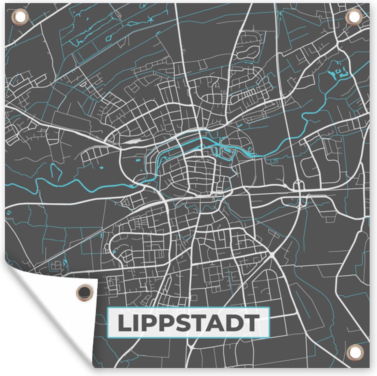 Tuinposters Duitsland – Blauw – Lippstadt – Stadskaart – Kaart ...