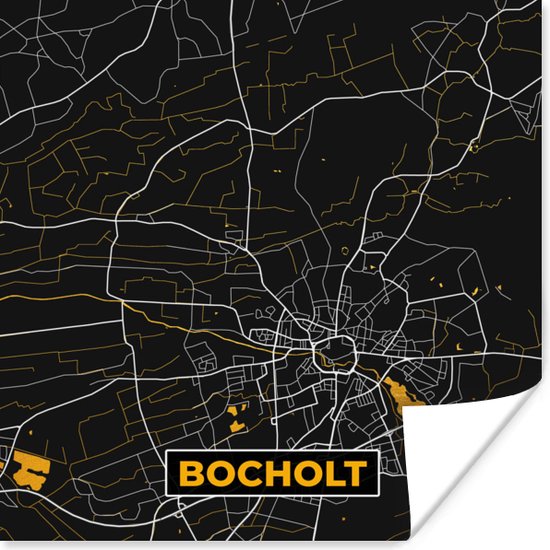 Poster Duitsland – Black and Gold – Bocholt – Stadskaart – Kaart ...