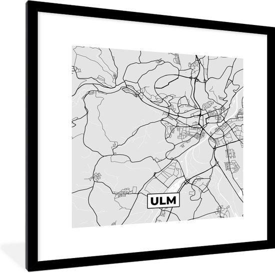 Fotolijst incl. Poster - Duitsland - Plattegrond - Kaart - Ulm ...