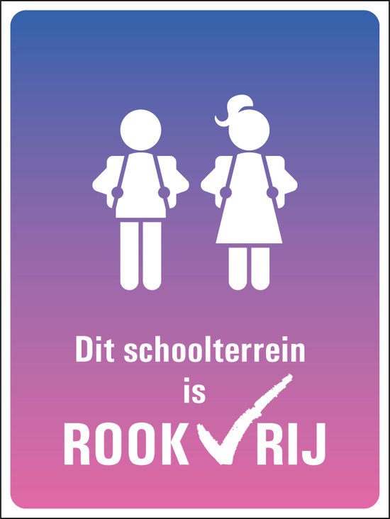 Rookvrij schoolplein sticker 280 x 210 mm | bol
