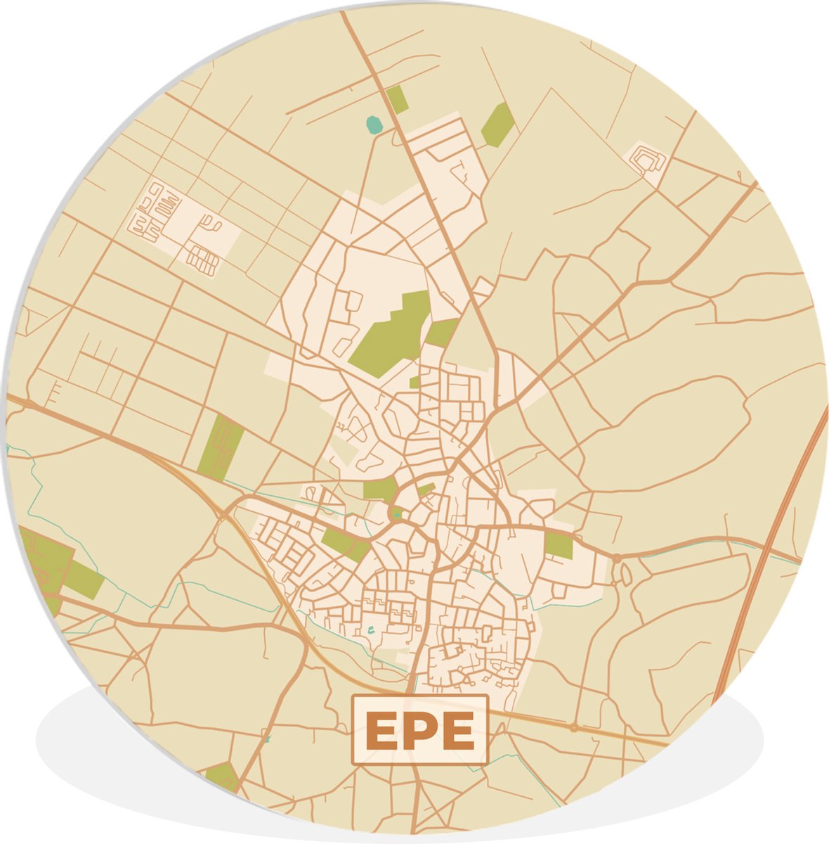 Wall Circle - Wall Circle Indoor - Map - City Map - Epe - Map - ⌀ 60 cm ...