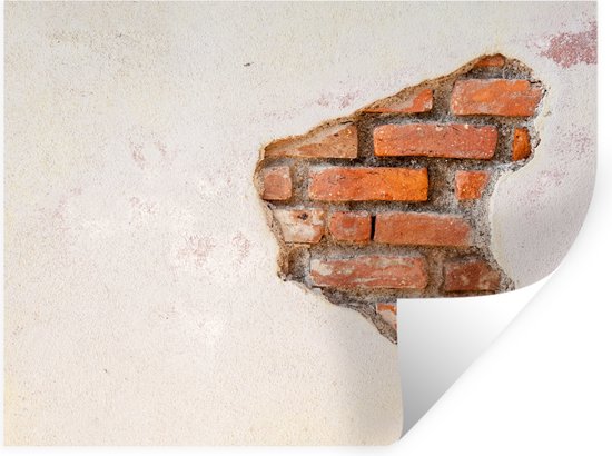 Muurstickers - Sticker Folie - Gips - Bakstenen - Muur - Bruin ...