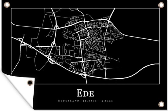 Muurdecoratie Ede - Stadskaart - Kaart - Plattegrond - 180x120 cm ...