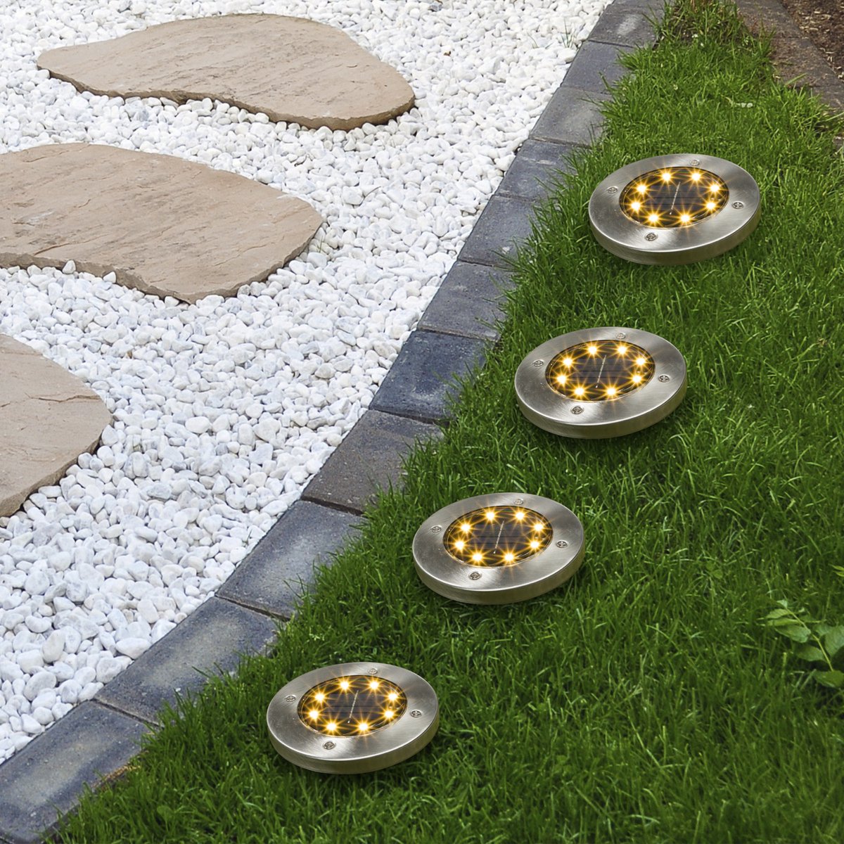 Haushalt International LED Solar Grondspots - 4 stuks | bol.com
