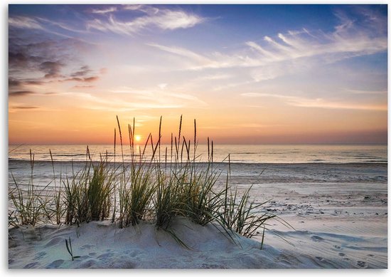 Trend24 - Canvas Schilderij - Zonsondergang Op Het Strand - Schilderijen -... | bol