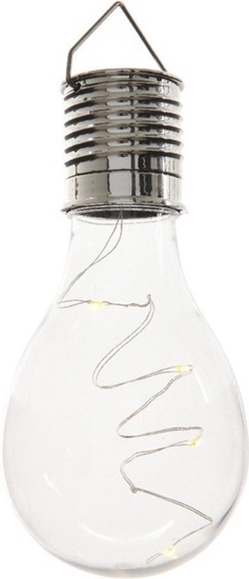 Lumineo solar hanglamp bol/peertje - transparant - kunststof - 14 cm ...