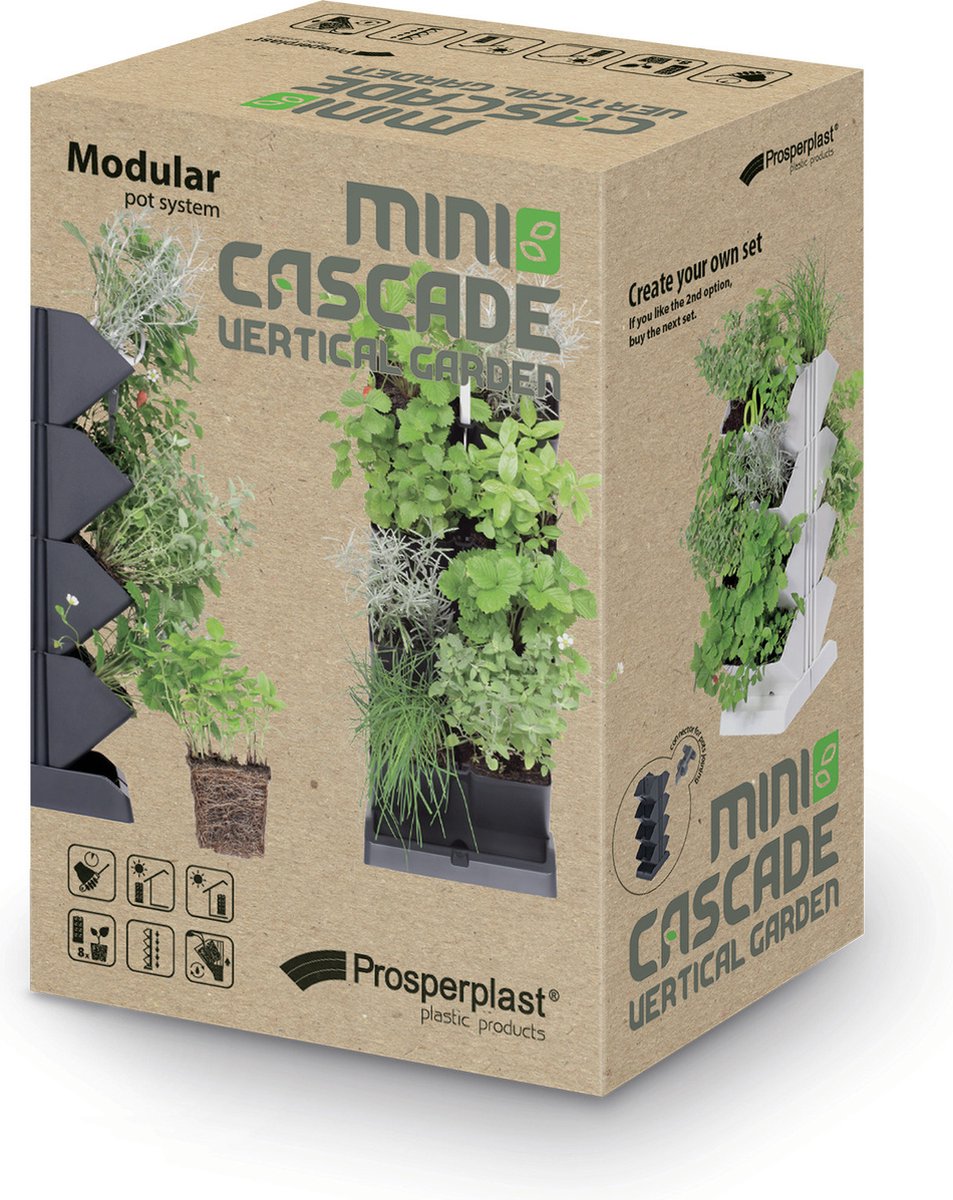 Set van 2x verticale kruidentuin kunststof - Staand/hangend - Modulair ...