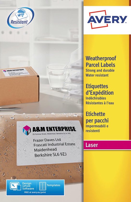 Etiket Avery 99 - 1x57mm 25 vel 10 etiketten per vel wit | bol