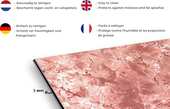 Spatscherm - Roze - Marmer print look - Glitter - Luxe - Design ...