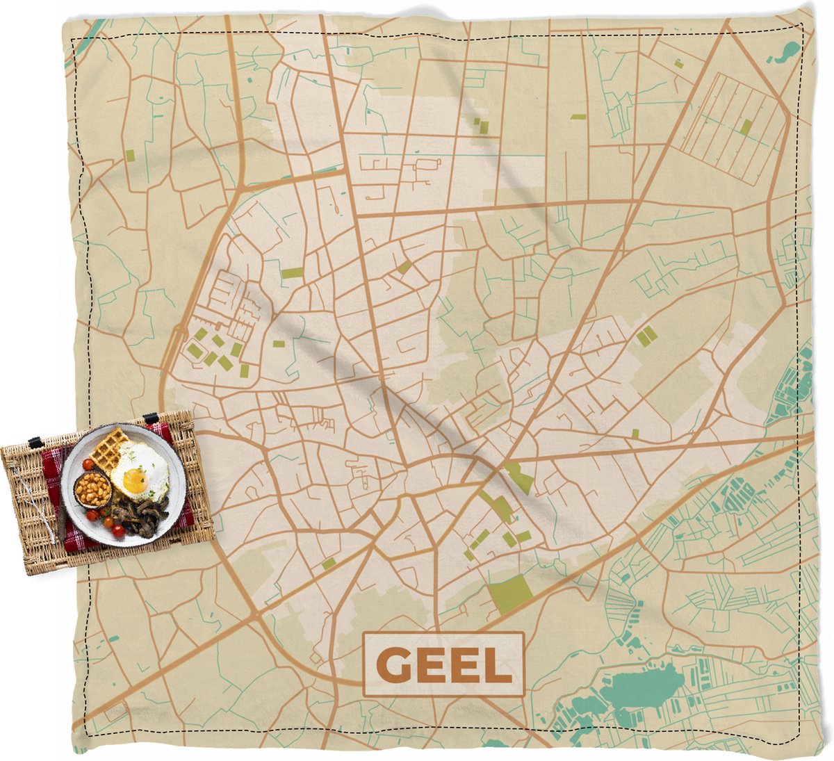 Picknickkleed - Buitenkleed - Kaart - Retro - Stadskaart - Plattegrond ...