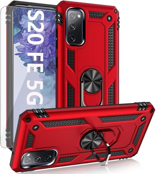 Hoesje Geschikt Voor Samsung Galaxy S20 FE 2022 Hoesje Armor case Ring houder / vinger... | bol