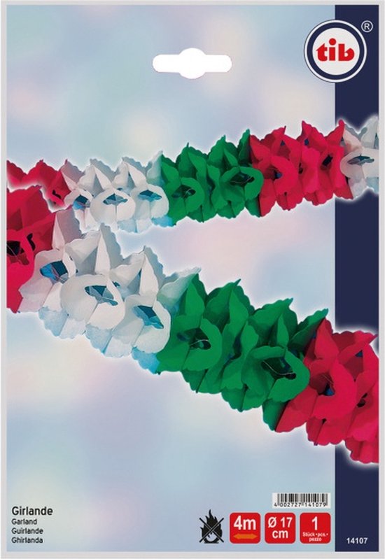 slinger 4 meter papier groen/wit/rood | bol