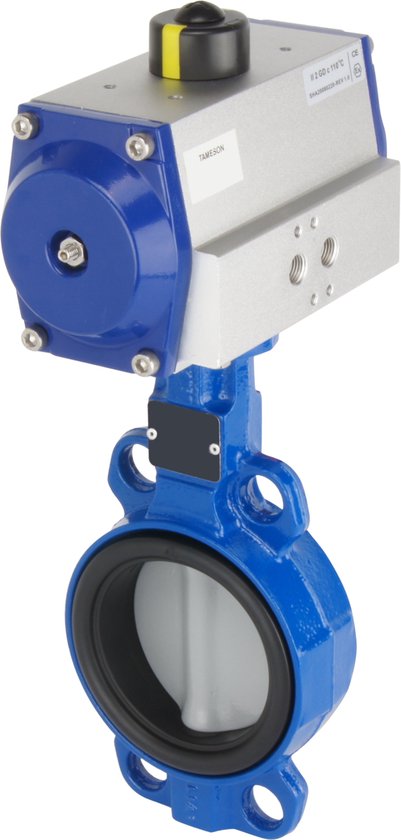 DN80 (3 inch) Wafer Pneumatische Vlinderklep GGG40-RVS-NBR Veersluitend - BFLW -... | bol