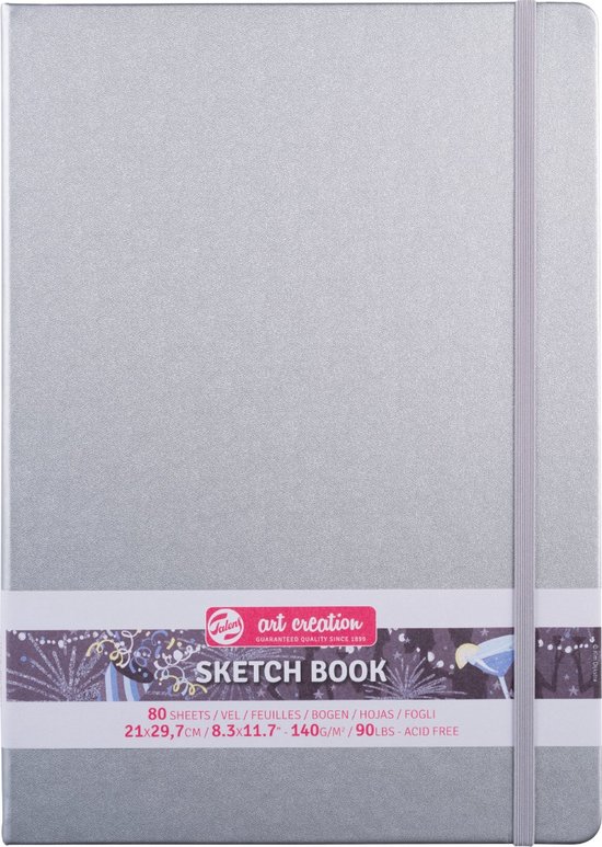 Art creation schetsboek 21x29,7 cm 140g shiny silver | bol.com