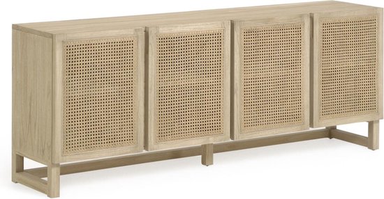 Kave Home - Dressoir Rexit van massief mindihout en fineer met rotan ...