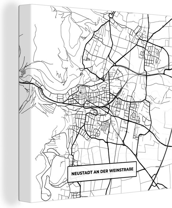 Canvas Schilderij Neustadt an der Weinstraße - Plattegrond - Kaart ...