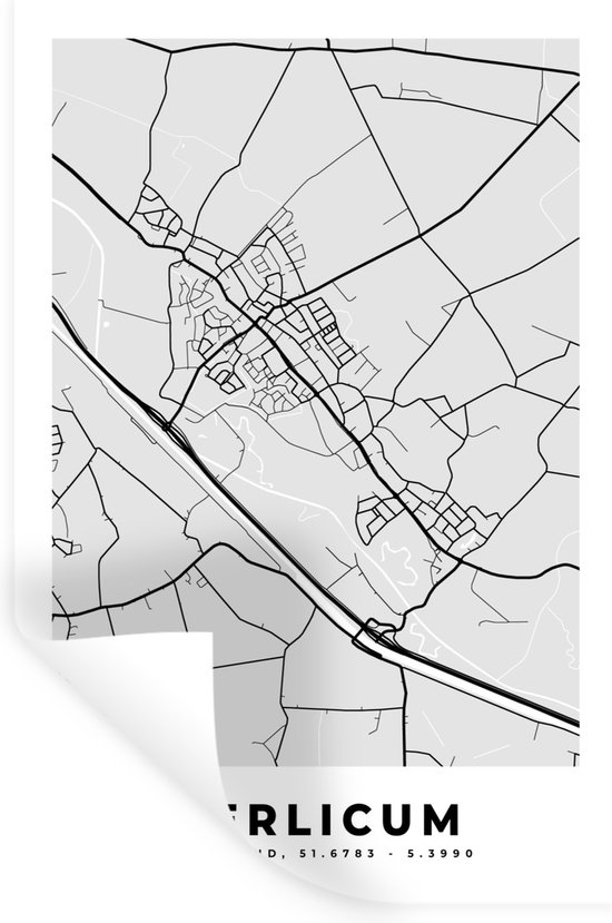 Muurstickers - Sticker Folie - Kaart - Plattegrond - Berlicum ...