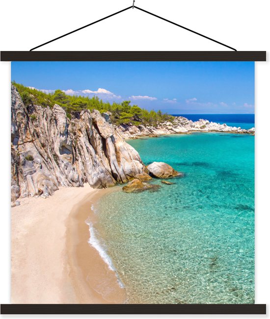 Posterhanger incl. Poster 90x90 cm - Schoolplaat - Zee - Strand - Zomer ...