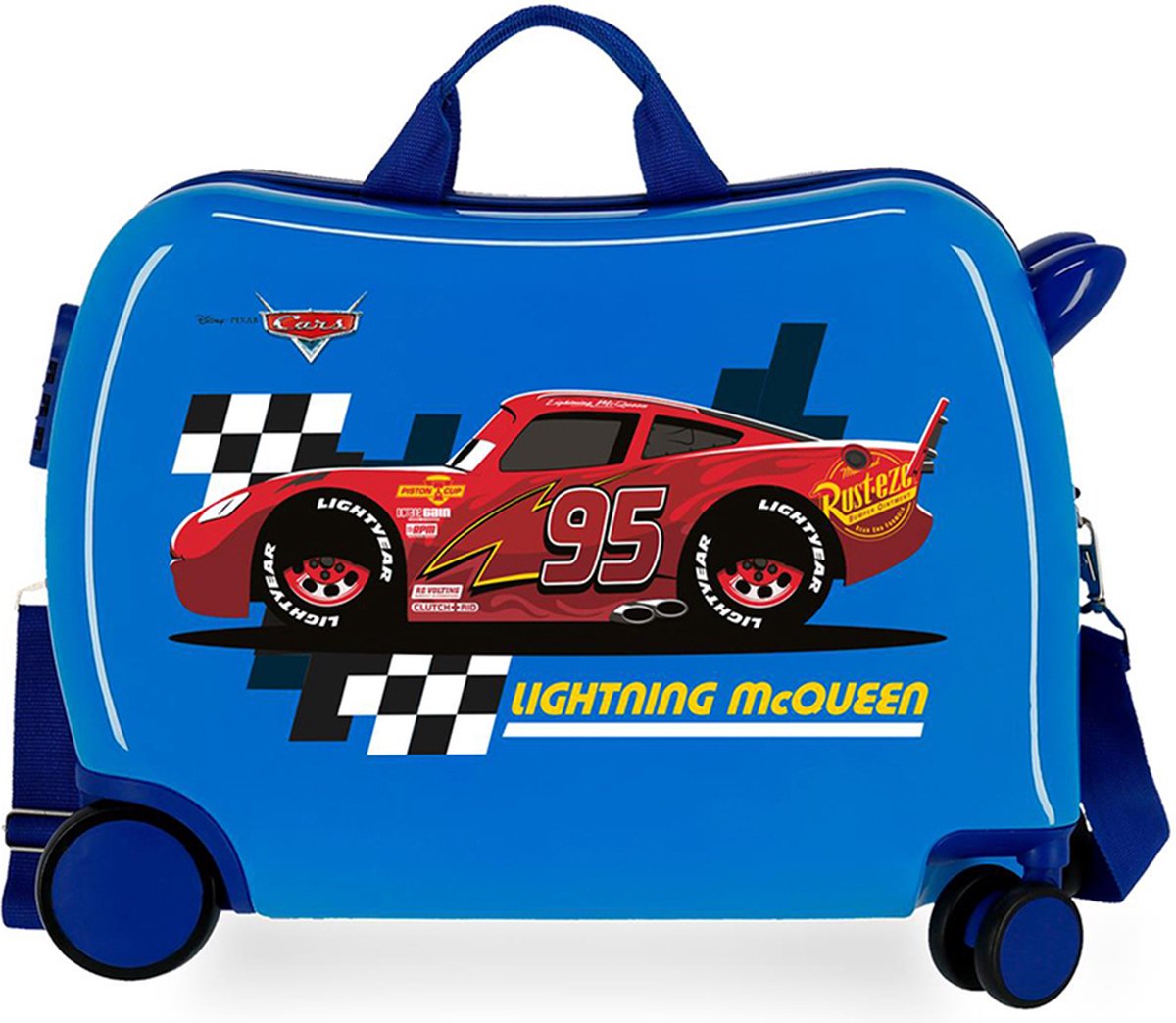 Disney Rolling Suitcase 4 Wheels Cars Lightning McQueen Blue | bol.com