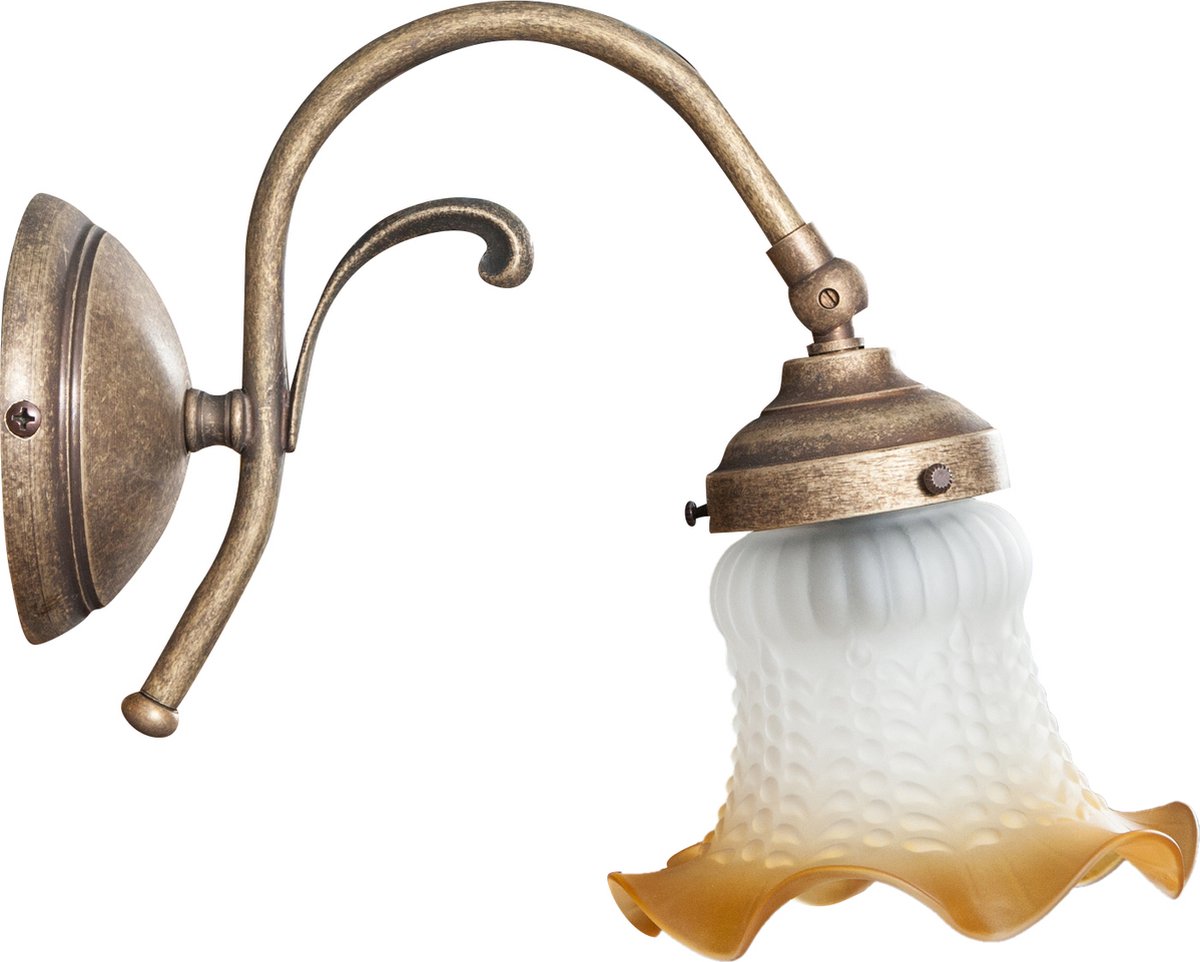 Art Nouveau wandlamp in verouderd messing gietstuk L28XPR13XH23 cm Made ...