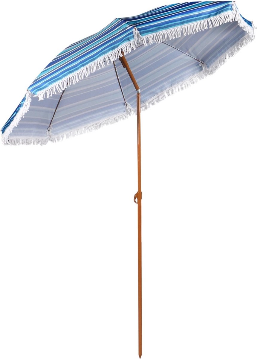 Strandparasol - met draagtas - 180 cm - blauw | bol.com