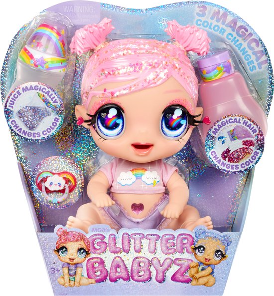 Glitter Babyz Doll Series 2- Dreamia Stardust (Pink/Rainbow) - Babypop ...
