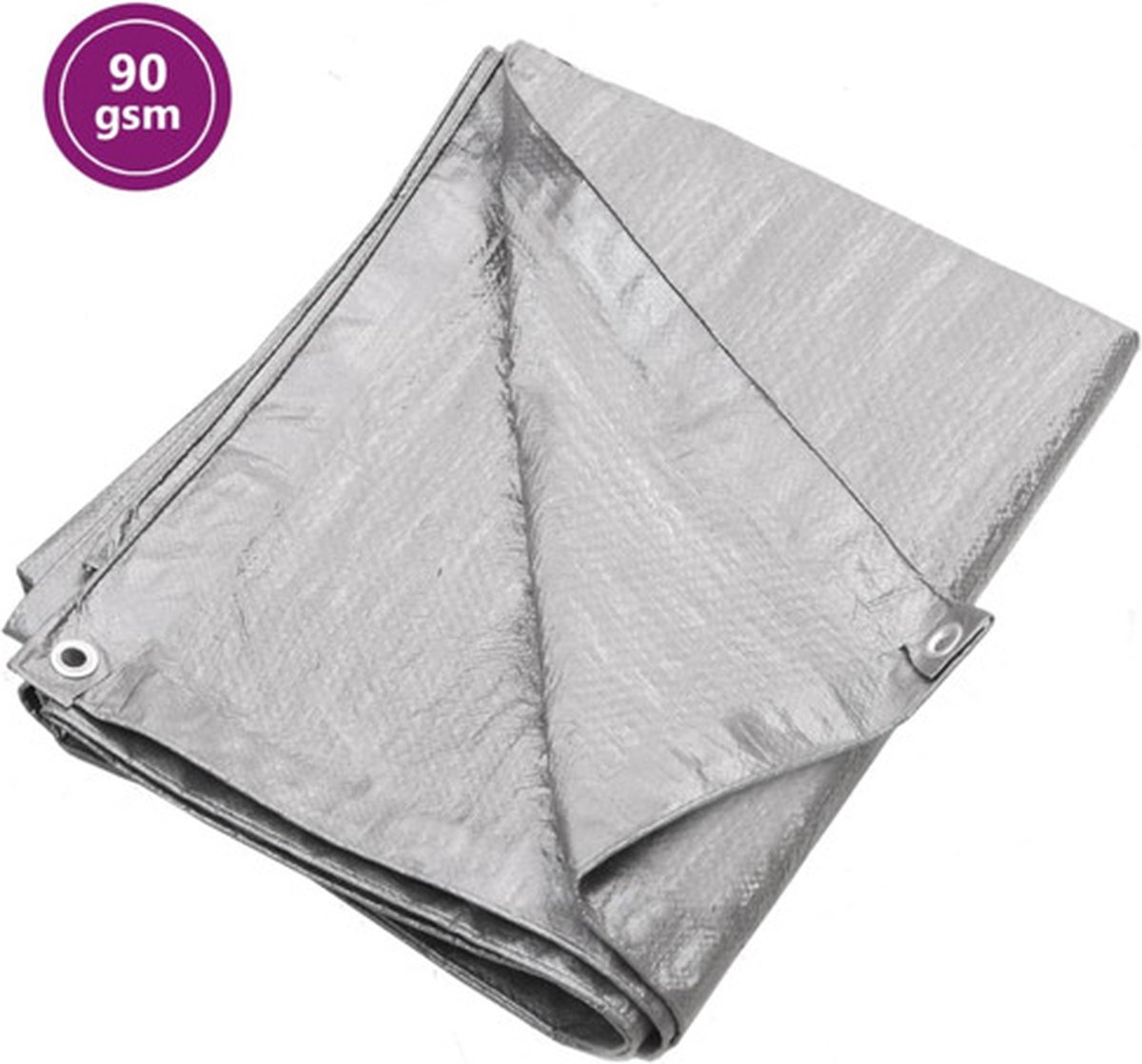 vidaXL Dekzeil 90 g/m² 6x10 m HDPE grijs | bol.com