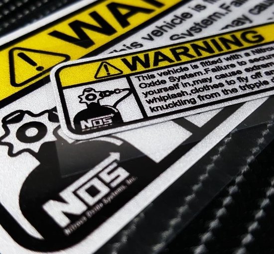 NOS Nitro Sticker - Racing, Lachgas N2O Systeem (6 x 7cm) | bol.com